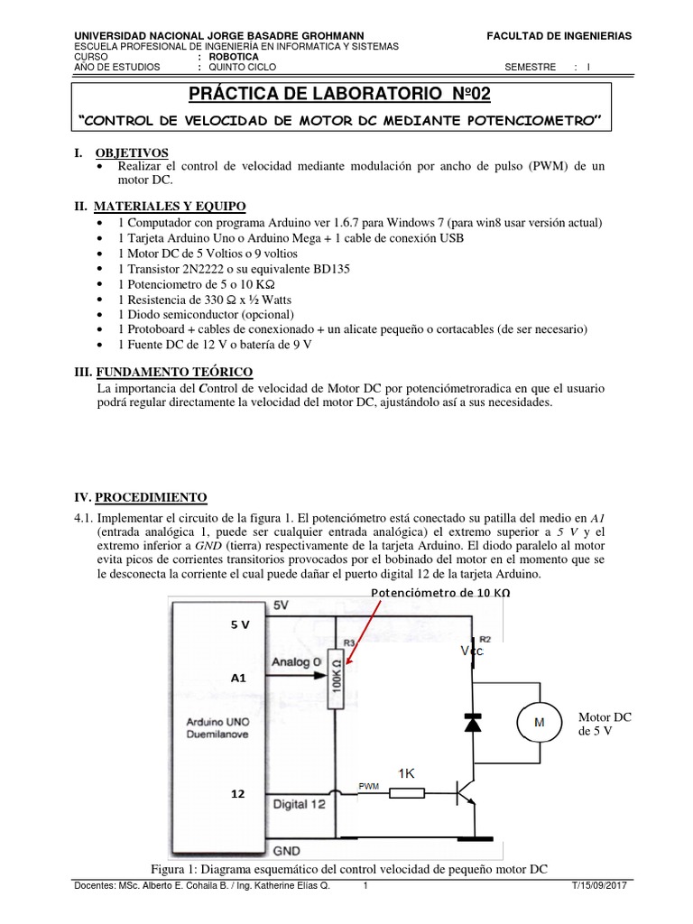 LABORATORIO 02 - Robotica - Motor DC | PDF | Arduino | Ingeniería Informática