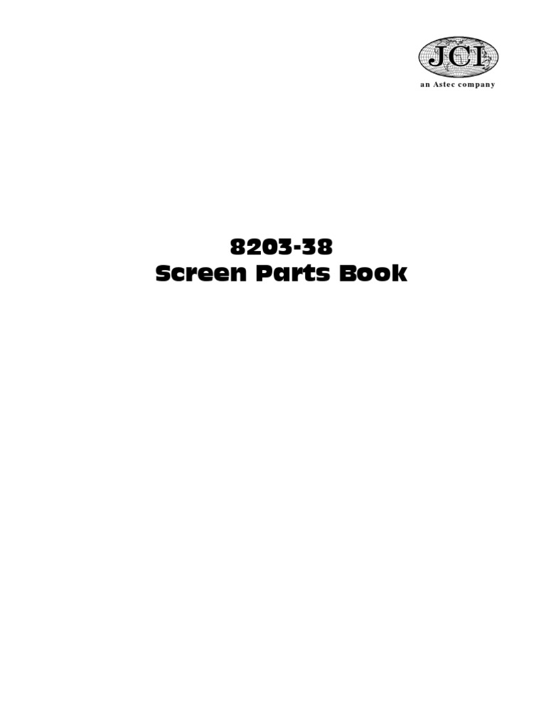 Jci Screen 8203-38 01H17C38 | PDF | Belt (Mechanical) | Screw