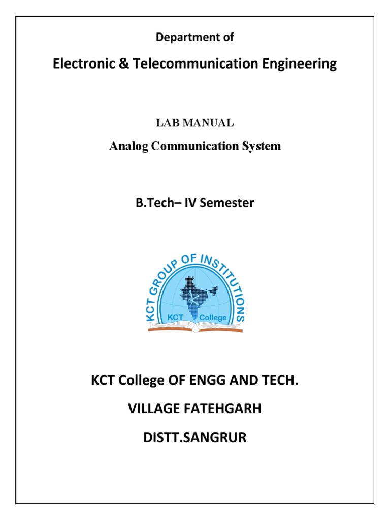Electronic & Telecommunication Engineering: Department of | PDF | Frequency Modulation ...