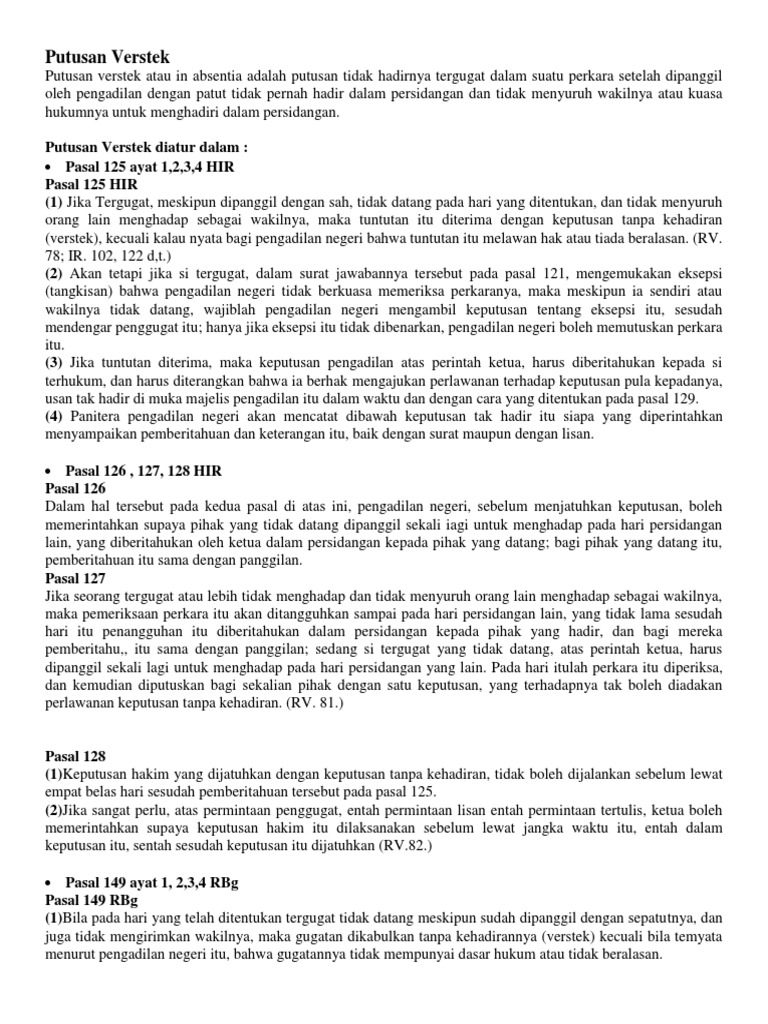 Putusan Verstek | PDF