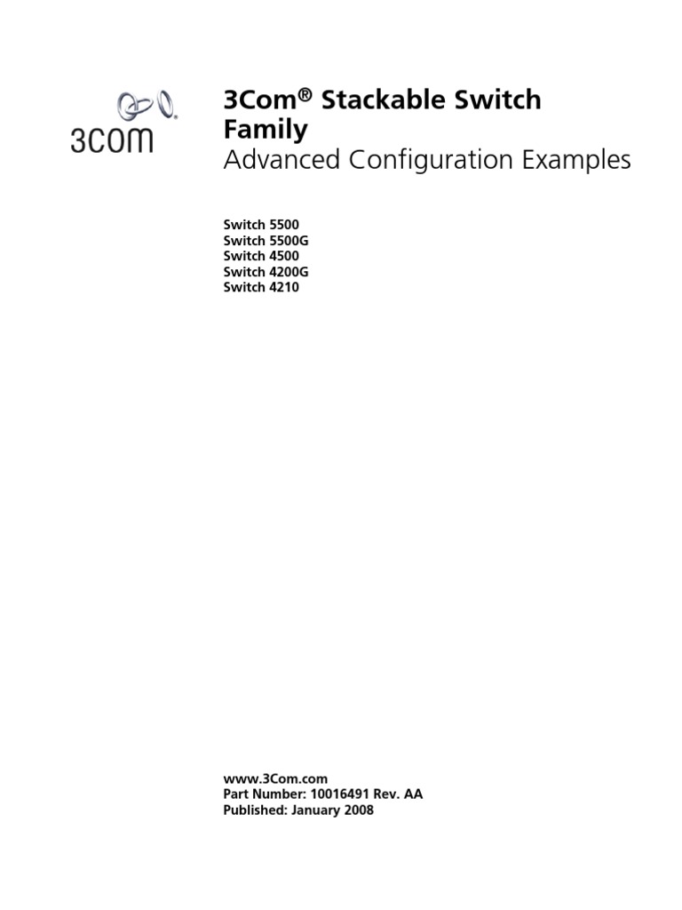 3com Stackable Switches Advanced Configuration Examples | PDF | Ip Address | Network Protocols
