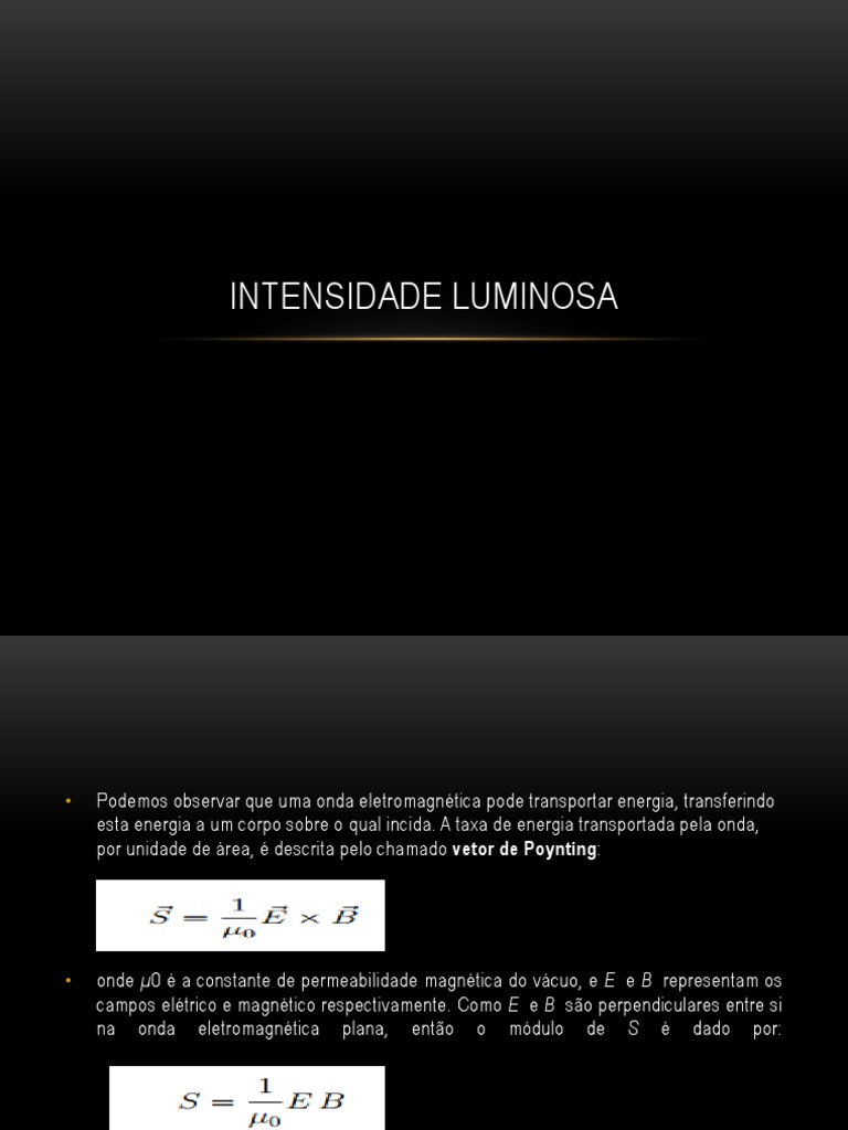 Intensidade Luminosa | PDF | Ondas | Magnetismo