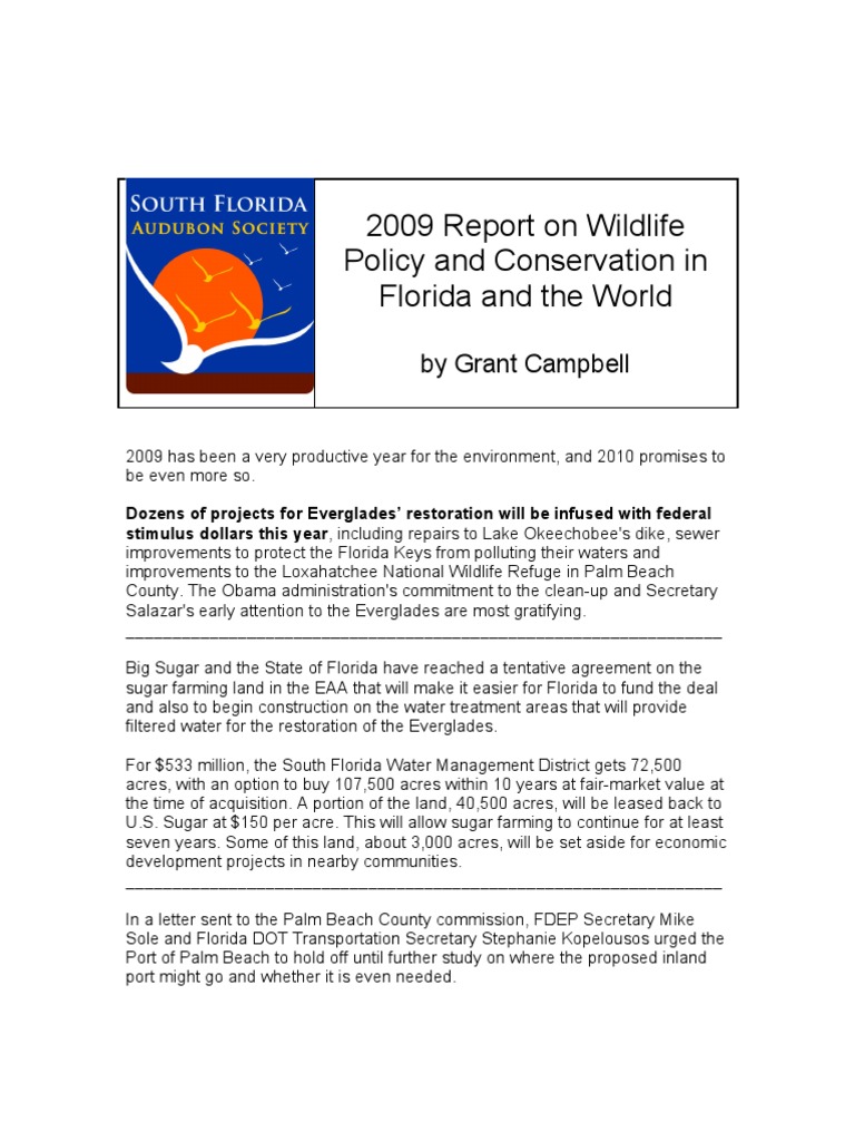 UNCW Seaport Login: Wildlife Report 2009 | PDF | Everglades | Florida