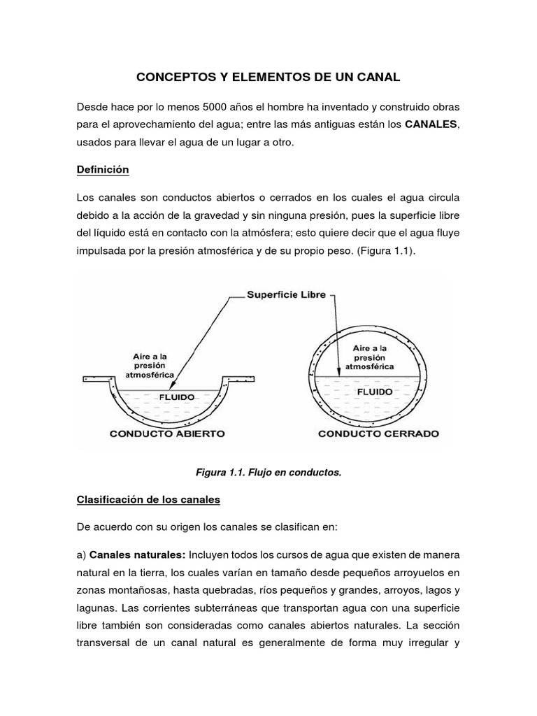 Conceptos y Elementos de Un Canal | PDF | Represa | Hidráulica