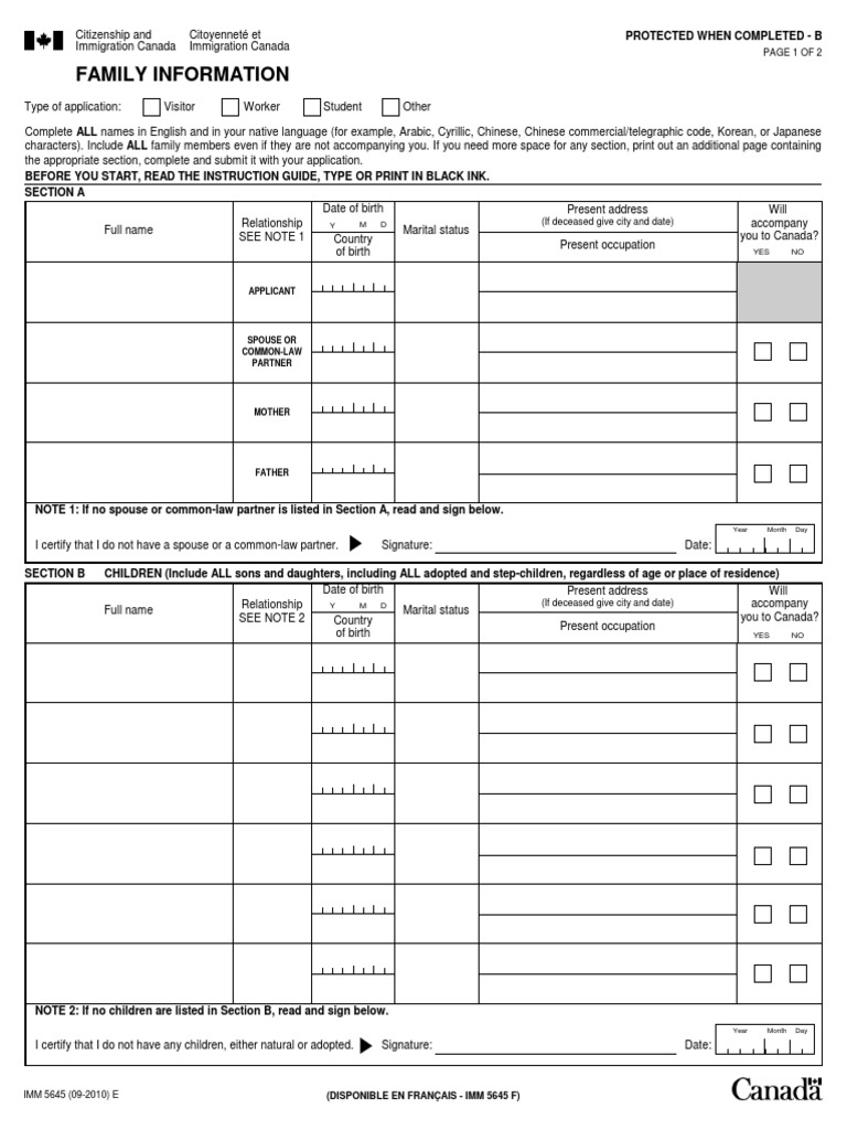IMM5645E Family Info PDF | PDF | Government Information | Social ...