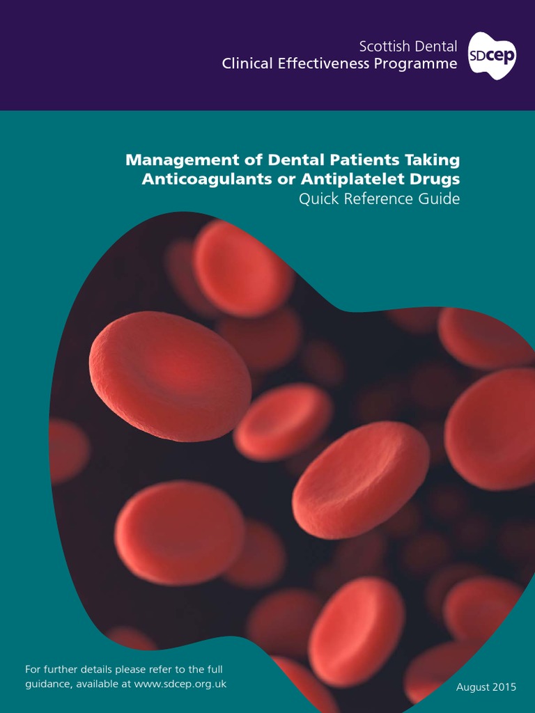 SDCEP Anticoagulants Quick Reference Guide | PDF | Surgery | Medical ...
