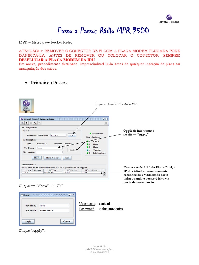 Configuração Rádio MPR 9500 | PDF | Protocolos de camada física ...