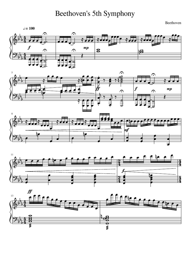 Beethovens 5th Symphony PDF | PDF | Orchestral Music | Symphony