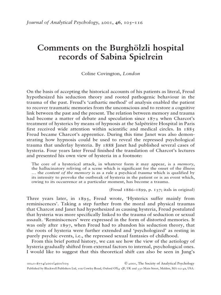 Coline Covington - Sabina Spielrein | PDF | Sigmund Freud | Carl Jung