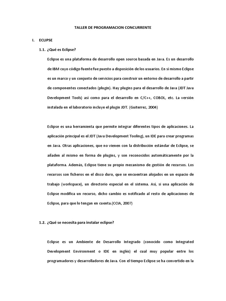 Java Monografia | PDF | Eclipse (software) | Java (lenguaje de programación)
