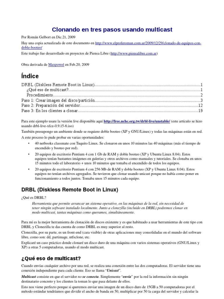 DRBL Clonezilla | PDF | Servidor (Computación) | Memoria USB