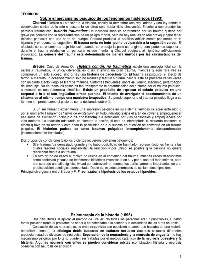 Resumen Primer Parcial Parte 1 Psicoanalisis Laznik | PDF | Trauma psicólogico | Neurosis