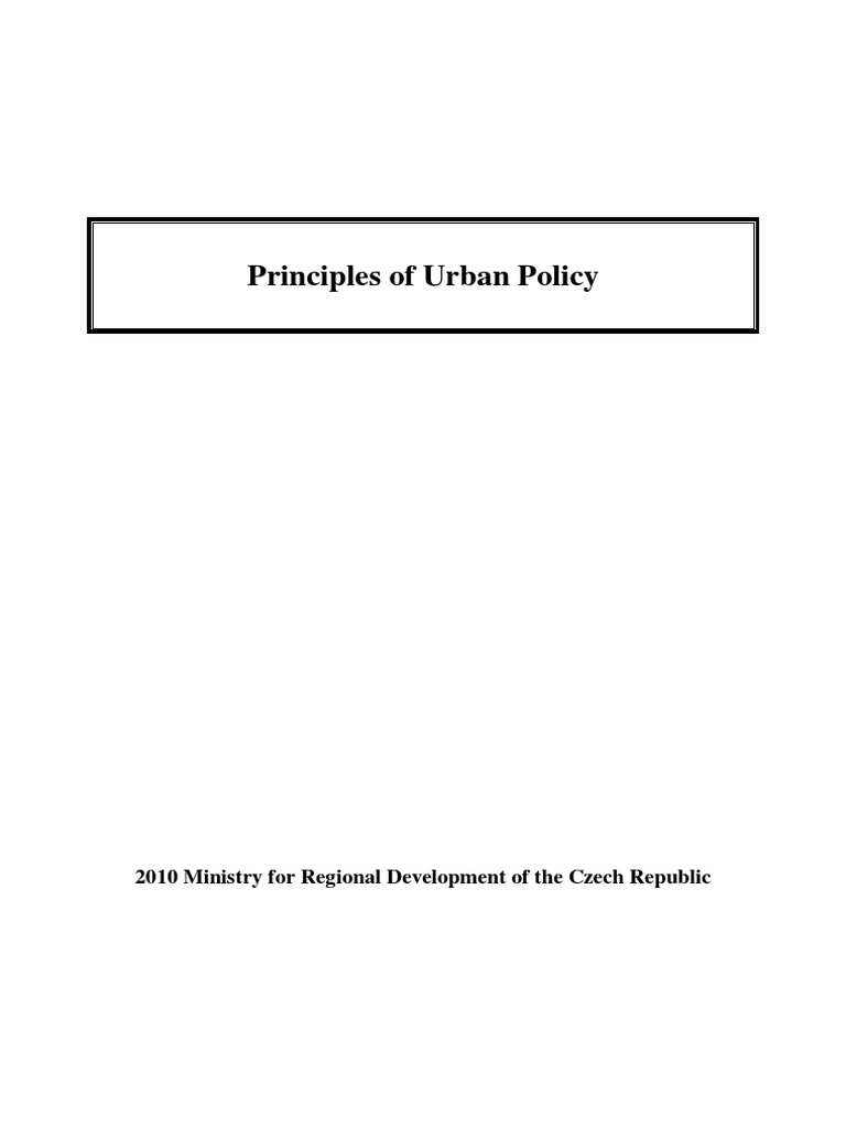 Principles of Urban Policy | PDF | Urban Sprawl | Sustainability