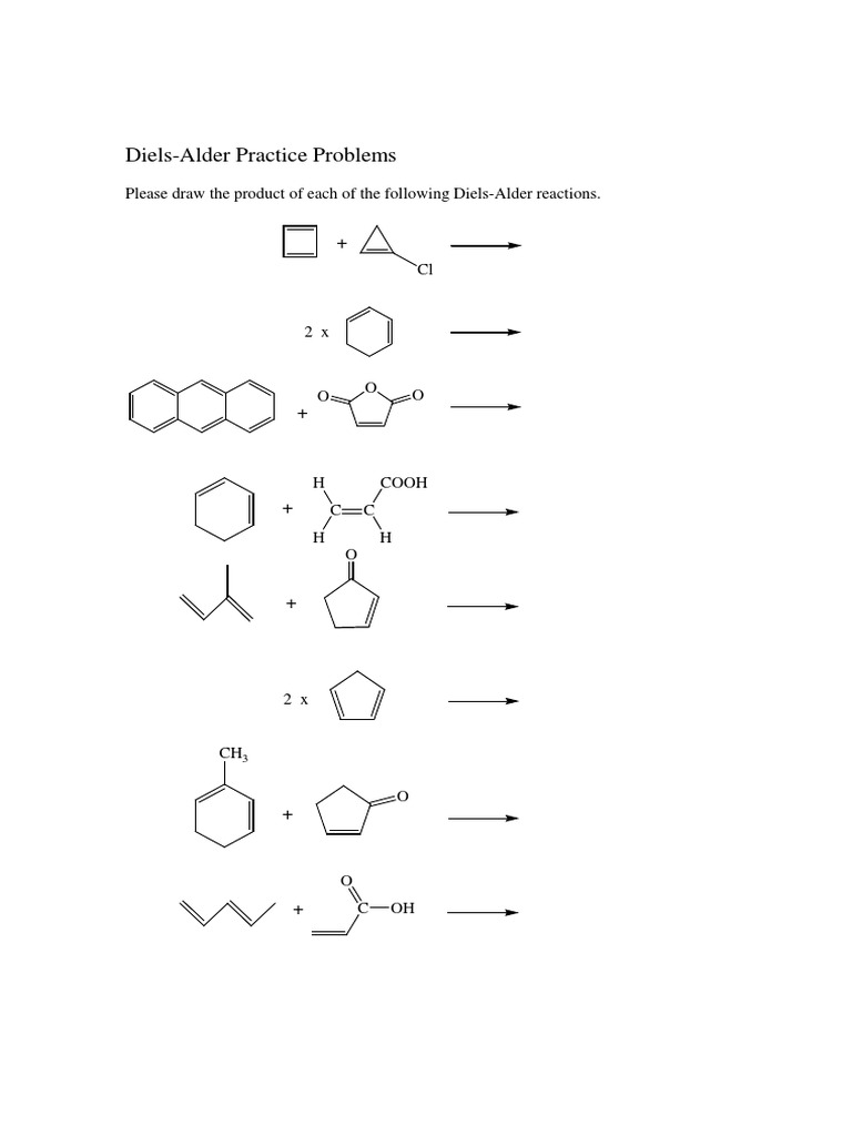 Diels-Alder Practice Problems With Answers | Inorganic Chemistry ...
