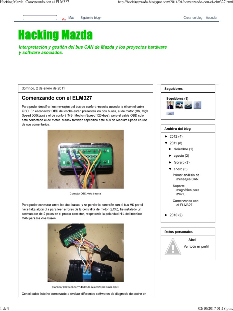 Hacking Mazda - Comenzando Con El ELM327 | PDF | Arduino | Ingeniería Informática