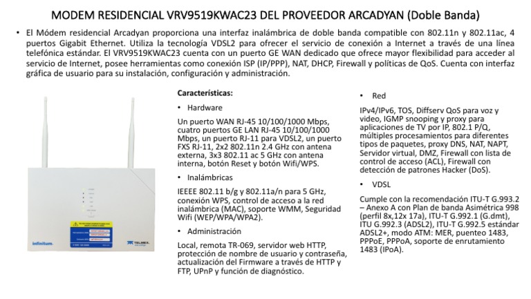 Guia-Modem Arcadyan VRV9519KWAC23 | PDF | Ieee 802.11 | Cortafuegos ...