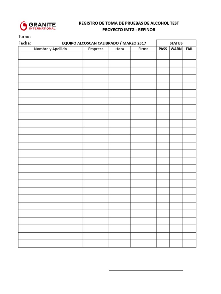 Pruebas de Alcohol Test | PDF