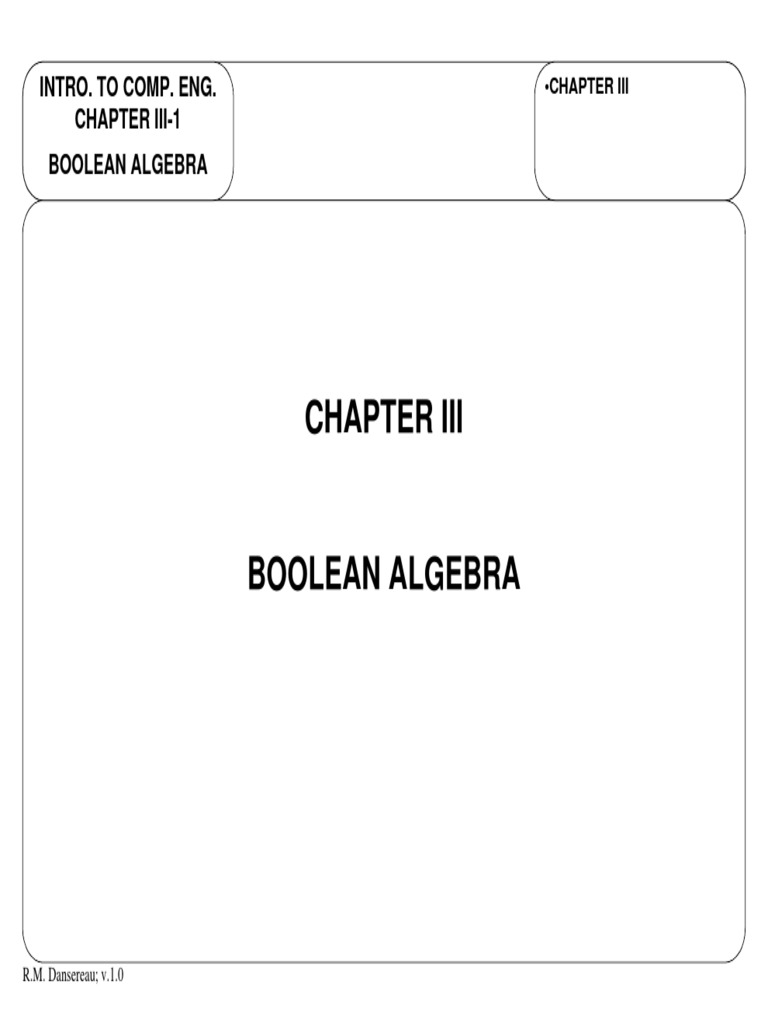 Chap. 3 BooleanAlgebra | PDF | Boolean Algebra | Teaching Mathematics