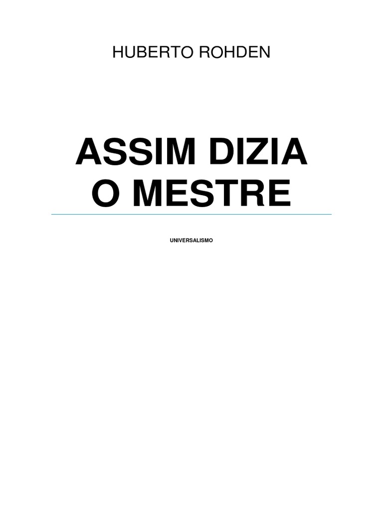 Assim Dizia o Mestre PDF | PDF