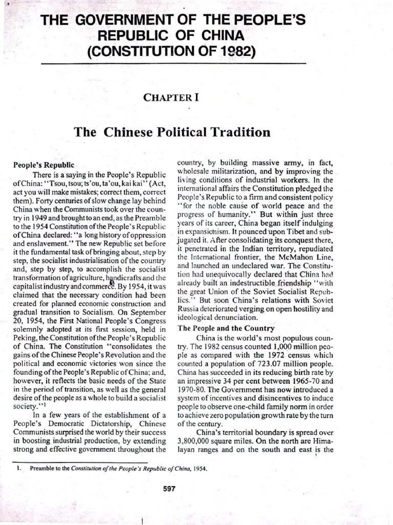Chapter 1 - 9 (The Government of The People's Republic of China) | PDF ...