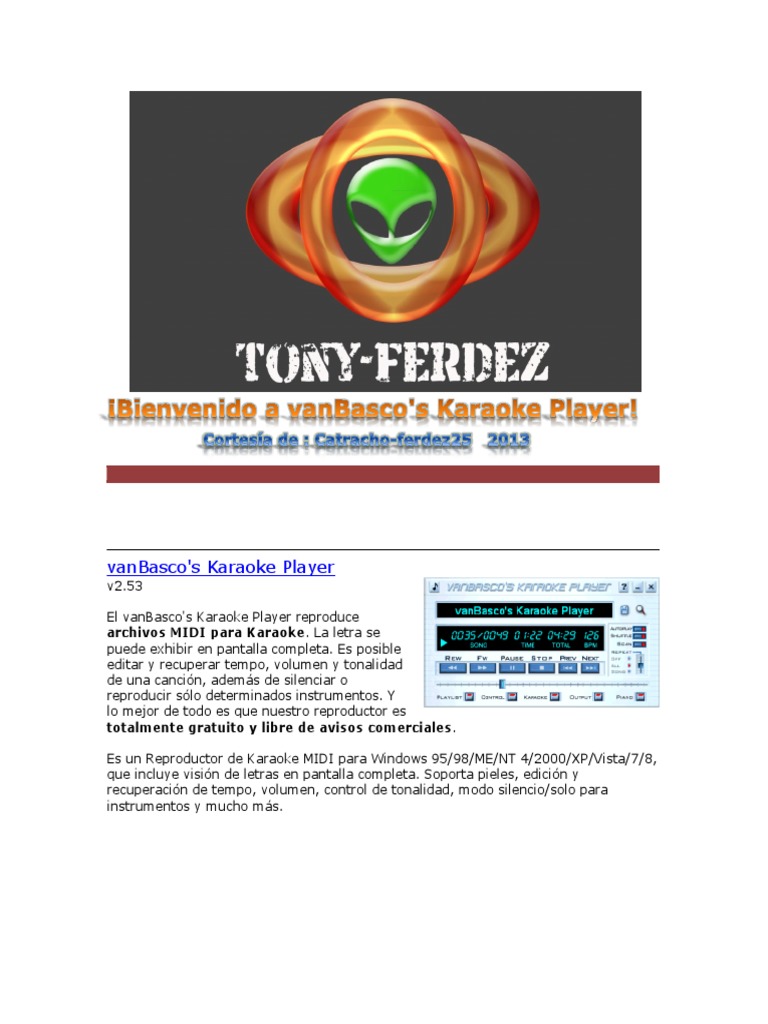 vanBasco's Karaoke Player: Guía y Funciones | PDF