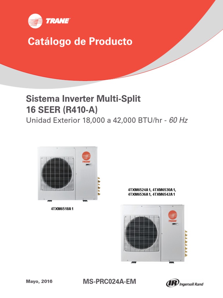 MS-PRC024A-EM Catalogo Producto Multi Split Inverter Trane | Descargar gratis PDF | Compresor de ...