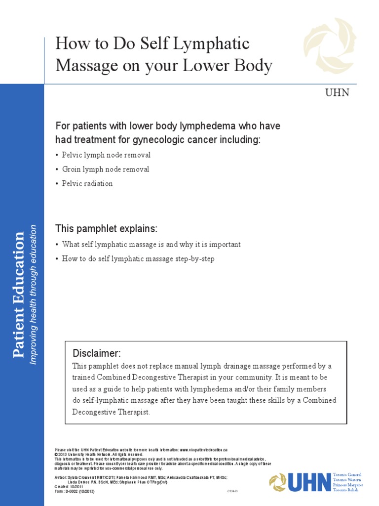 How To Do Self Lymphatic Massage Lower Body PDF | PDF | Lymphatic ...