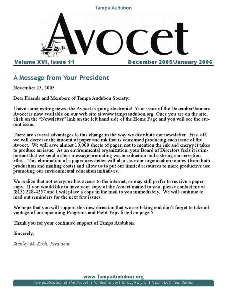 A Message From Your President: Stanley M. Kroh, President | PDF ...