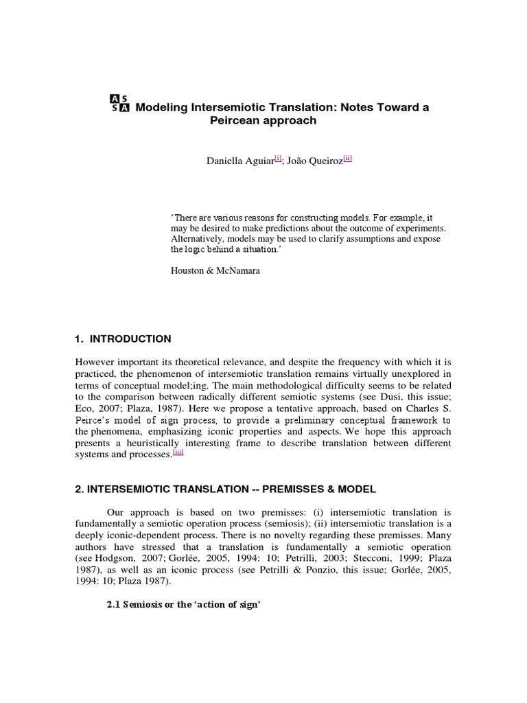 Modeling Intersemiotic Translation | Download Free PDF | Charles ...