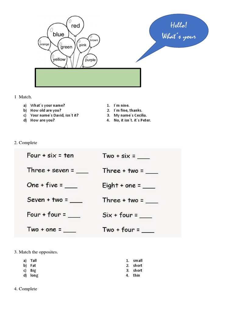 What's Your Name Activity Sheet | PDF