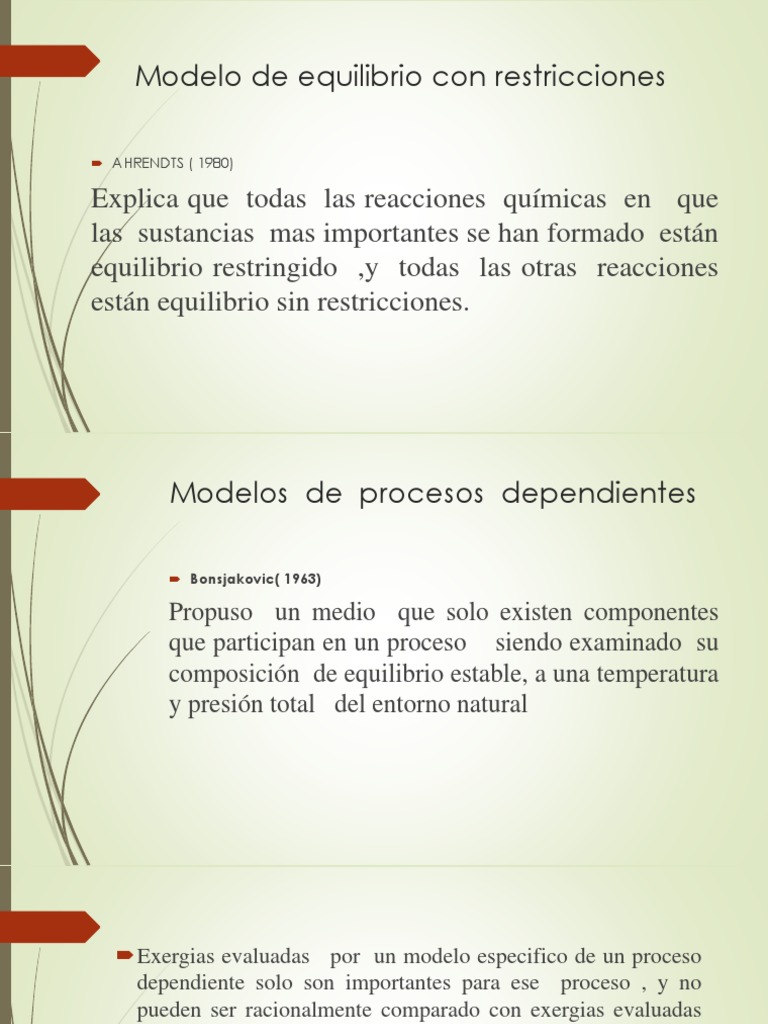 Modelos de Equilibrio y Exergia Química | PDF | Ciencia y matemáticas