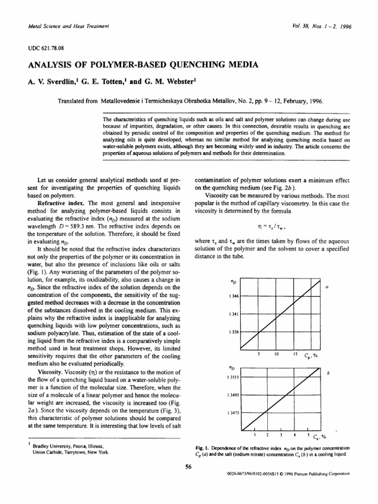 Analysis of Polymer-Based Quenching Media: Metal Science and Heat ...