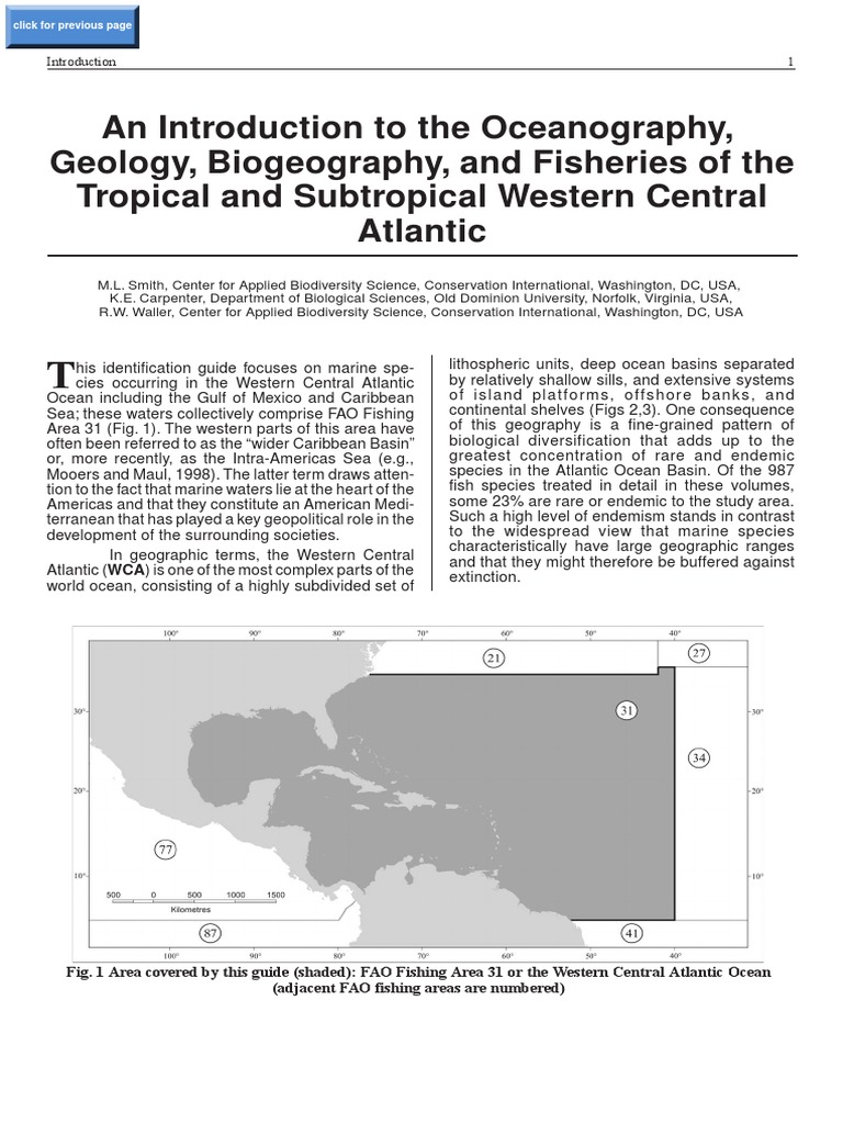 An Introduction To The Oceanography, Geology, Biogeography, and ...
