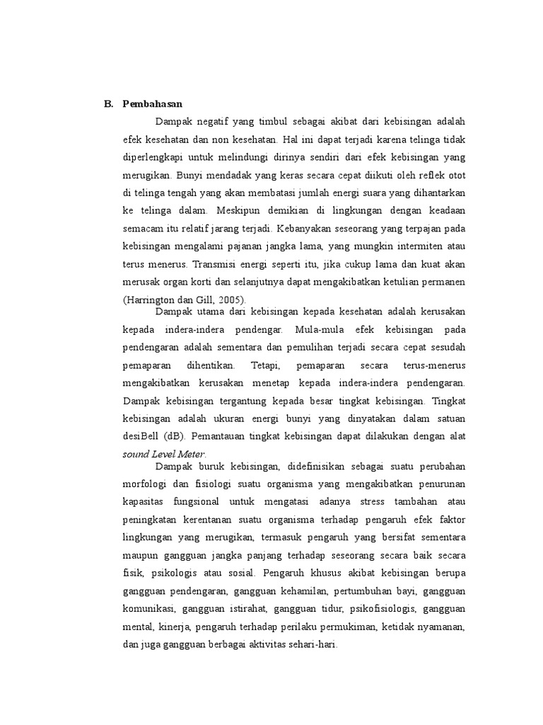 Dampak Kebisingan | PDF
