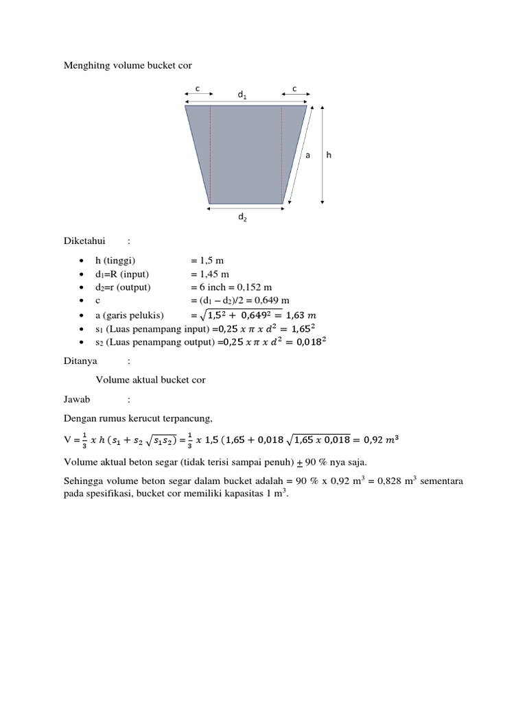 Menghitng Volume Bucket Cor | PDF
