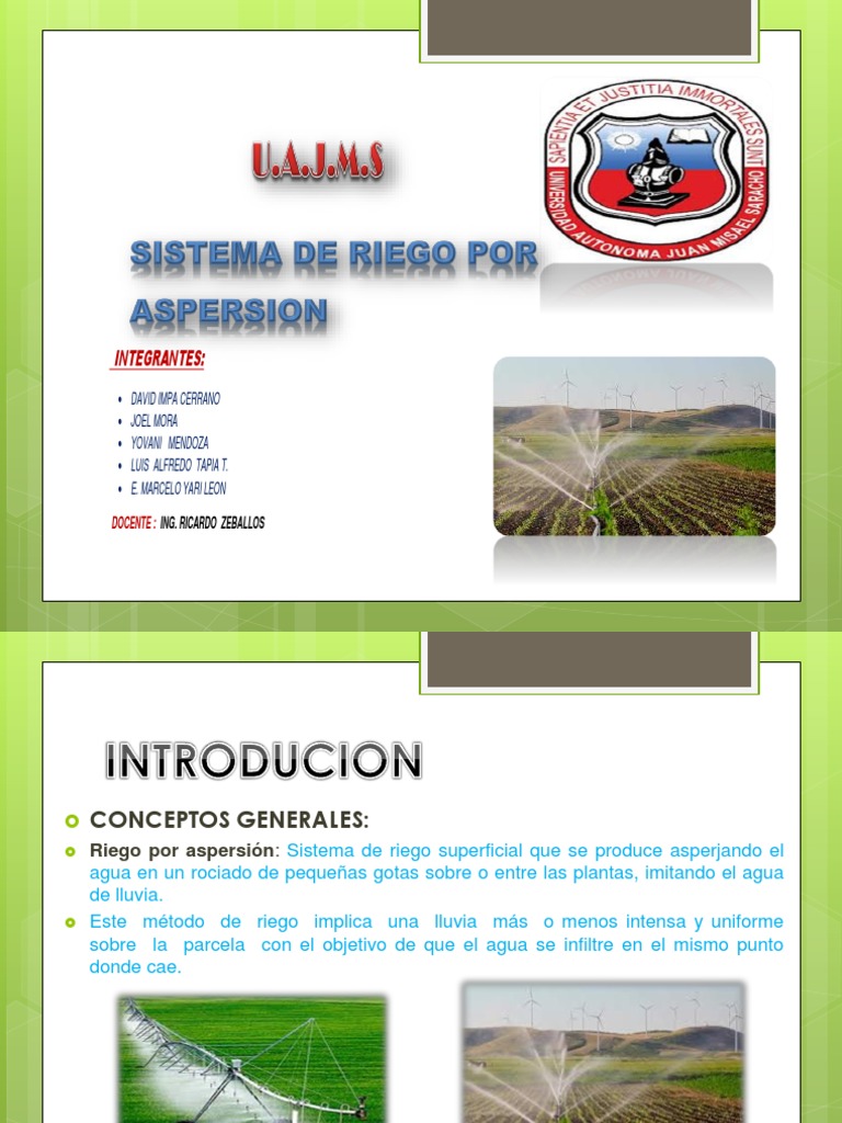 Riego Por Aspersion | PDF | Riego | Bomba