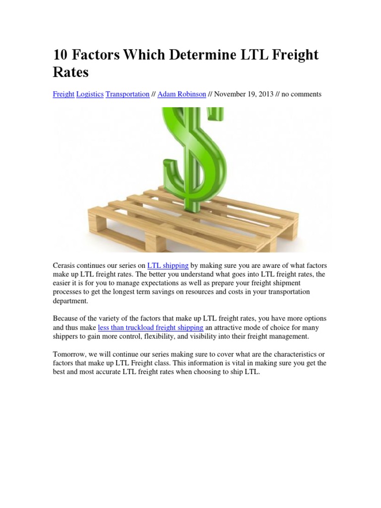 10 Factors Which Determine LTL Freight Rates - X | Download Free PDF ...