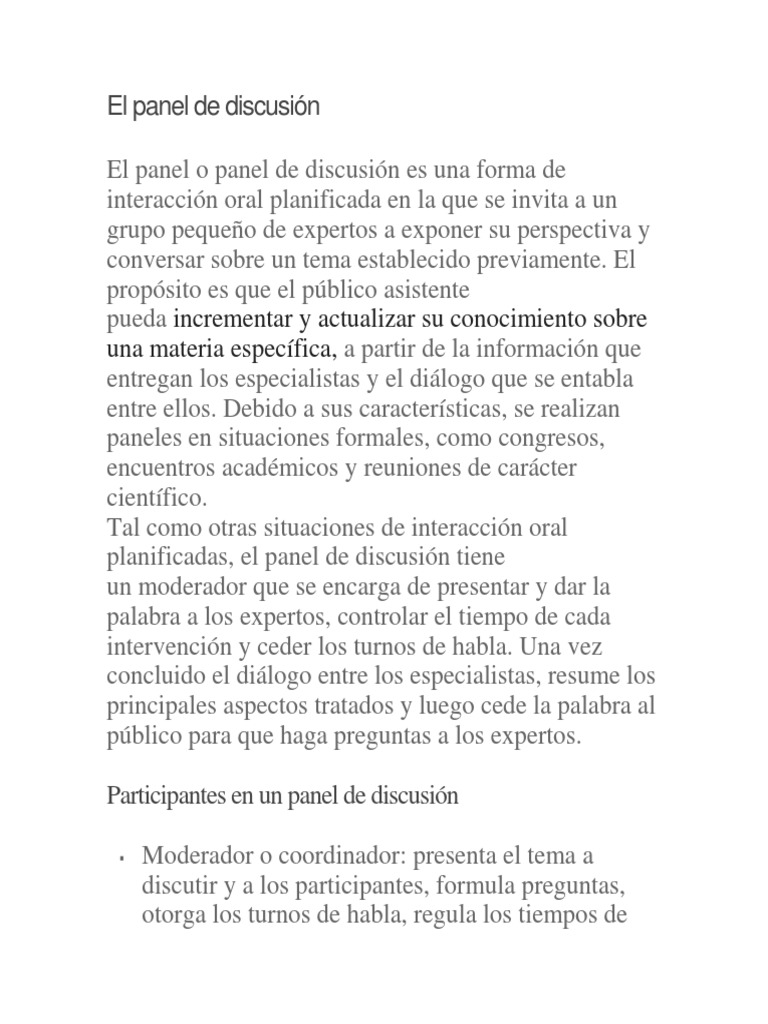 Características del Panel de Discusión | PDF | Blasfemia | Hipótesis
