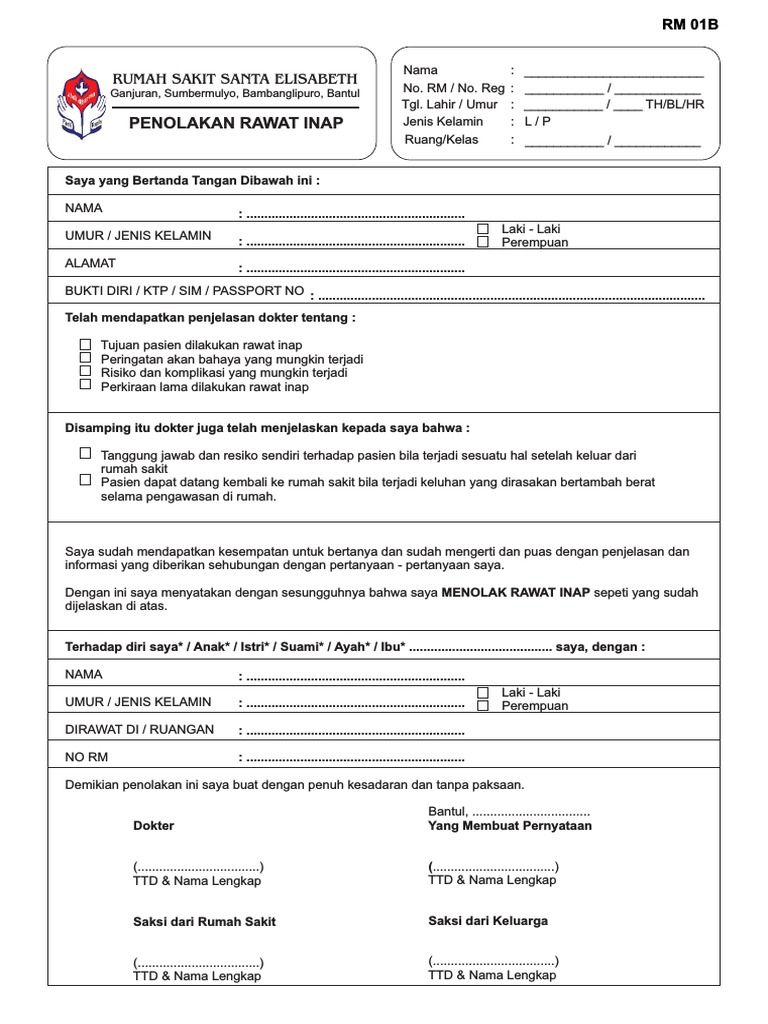 Penolakan Rawat Inap PDF | PDF