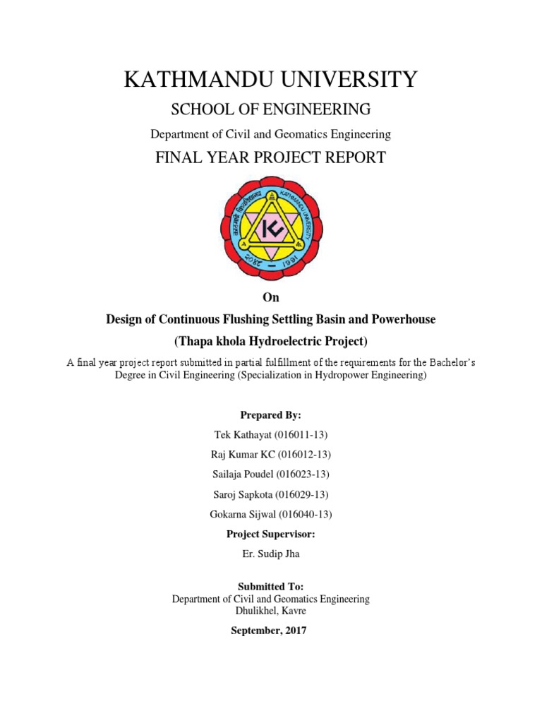 Design of Continuous Flushing Settling Basin and Powerhouse | PDF ...