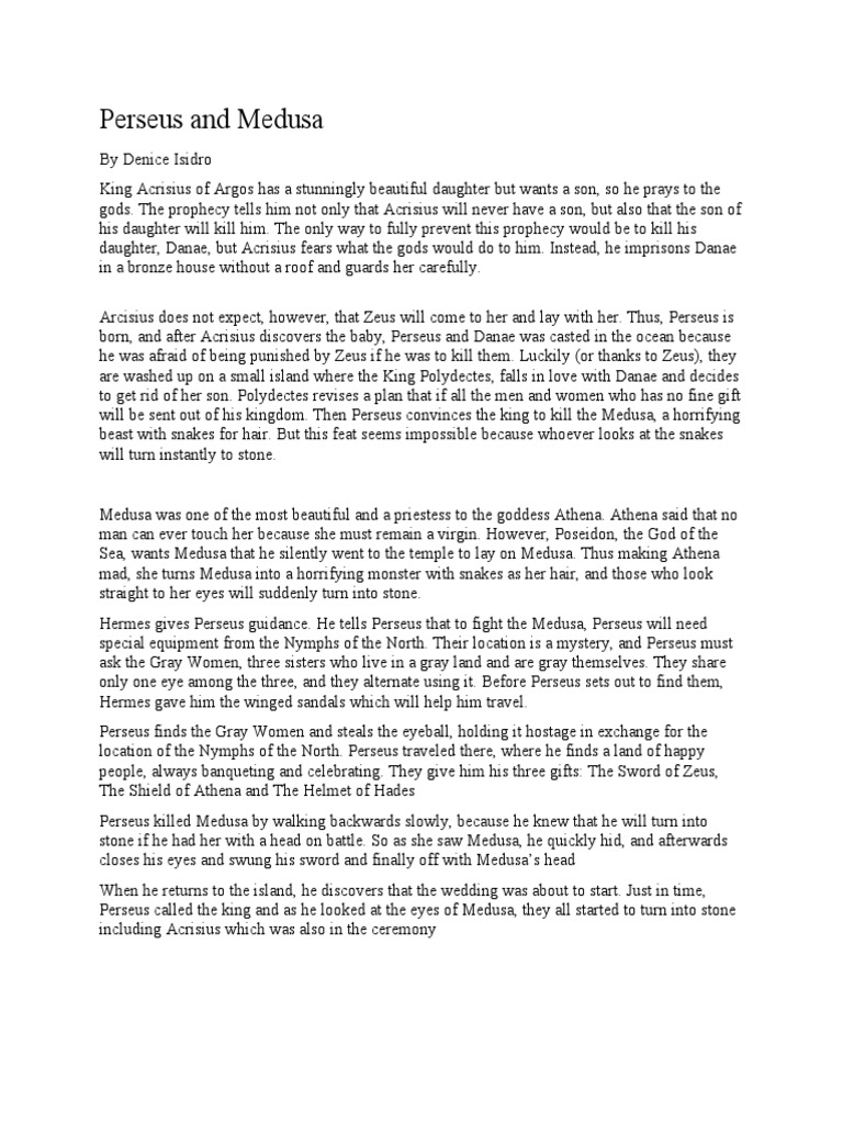 Perseus and Medusa | PDF | Medusa | Mythology