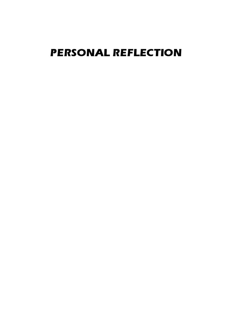Personal Reflection | PDF