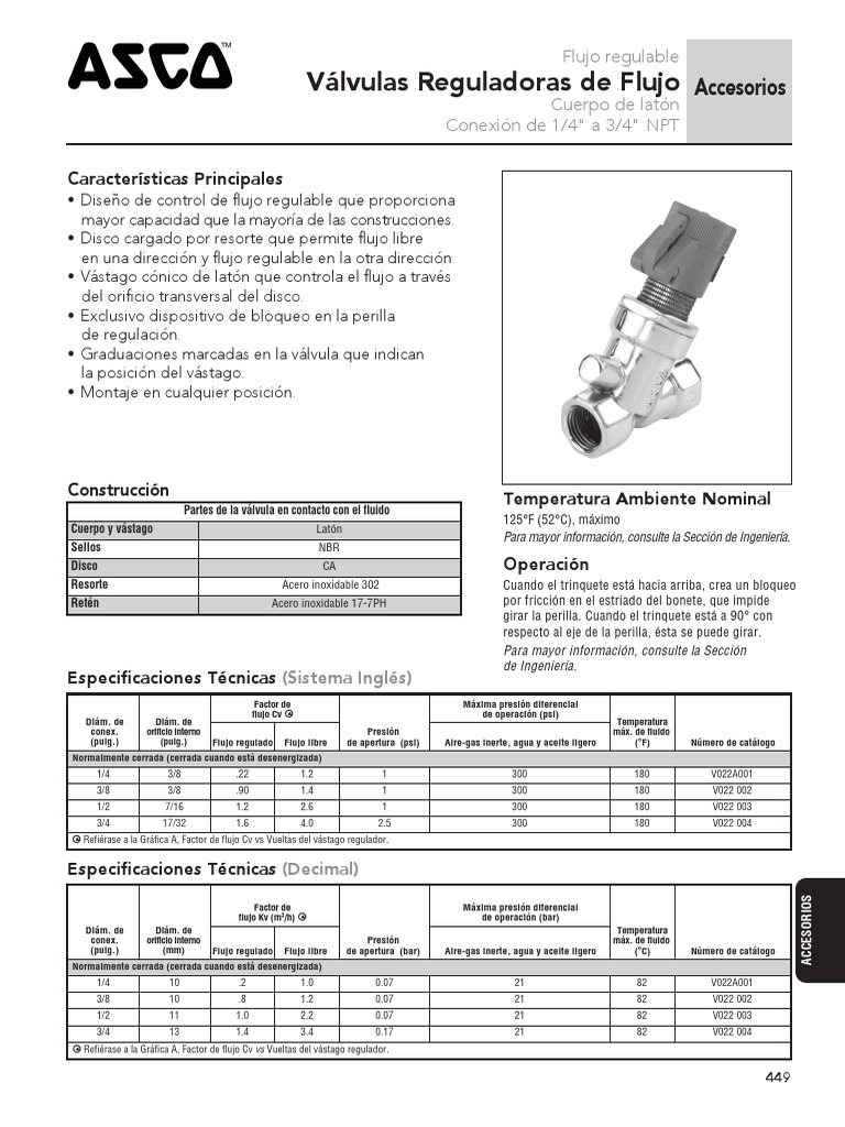 Asco Accesories Series Flow Control Catalogesp | PDF | Ingeniería ...
