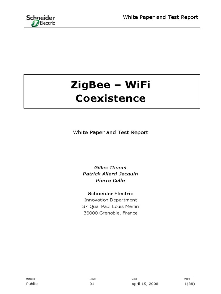 Zigbee - Wifi Coexistence: White Paper and Test Report | PDF | Wi Fi ...