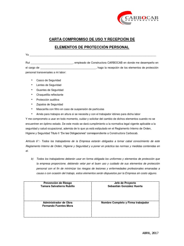 Carta Compromiso EPP | PDF