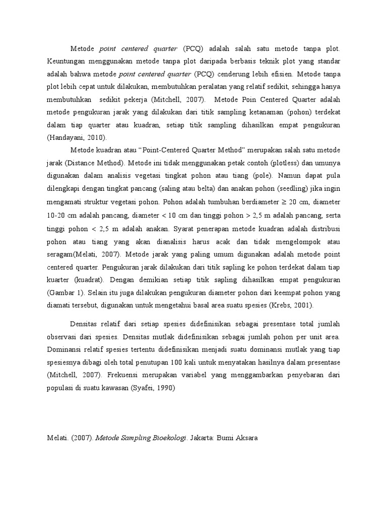 Metode Point Centered Quarter | PDF