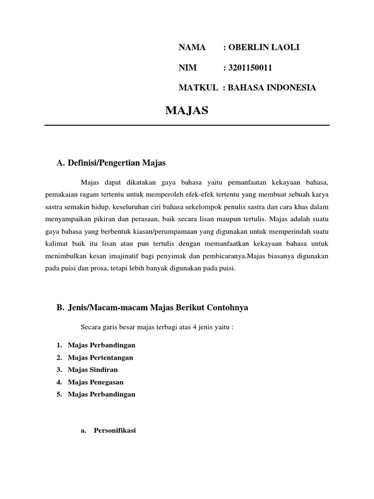 Jenis-jenis Majas dan Contohnya | PDF | Puisi