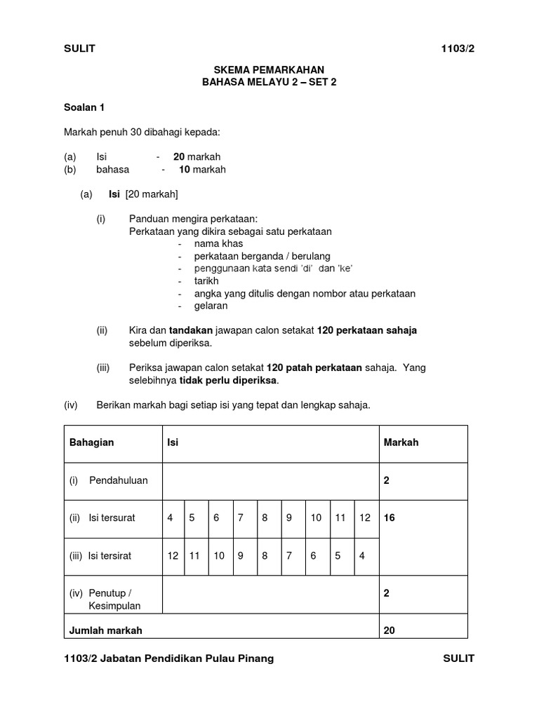Skema BM 2 Set 2 | PDF