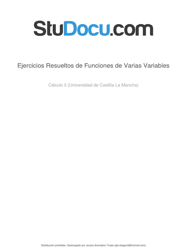 Ejercicios Resueltos de Funciones de Varias Variables | PDF | Degradado | Derivado
