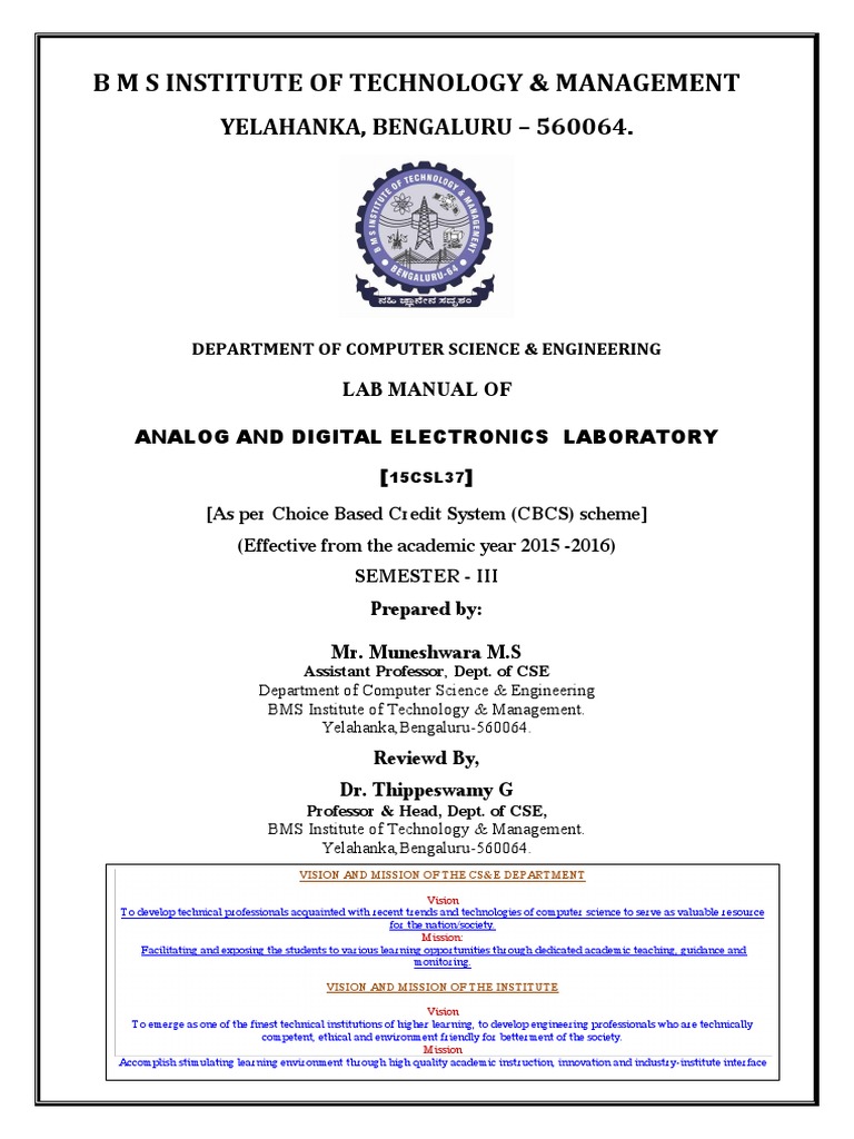 Ade Lab Manual | PDF | Digital Electronics | Electronic Circuits